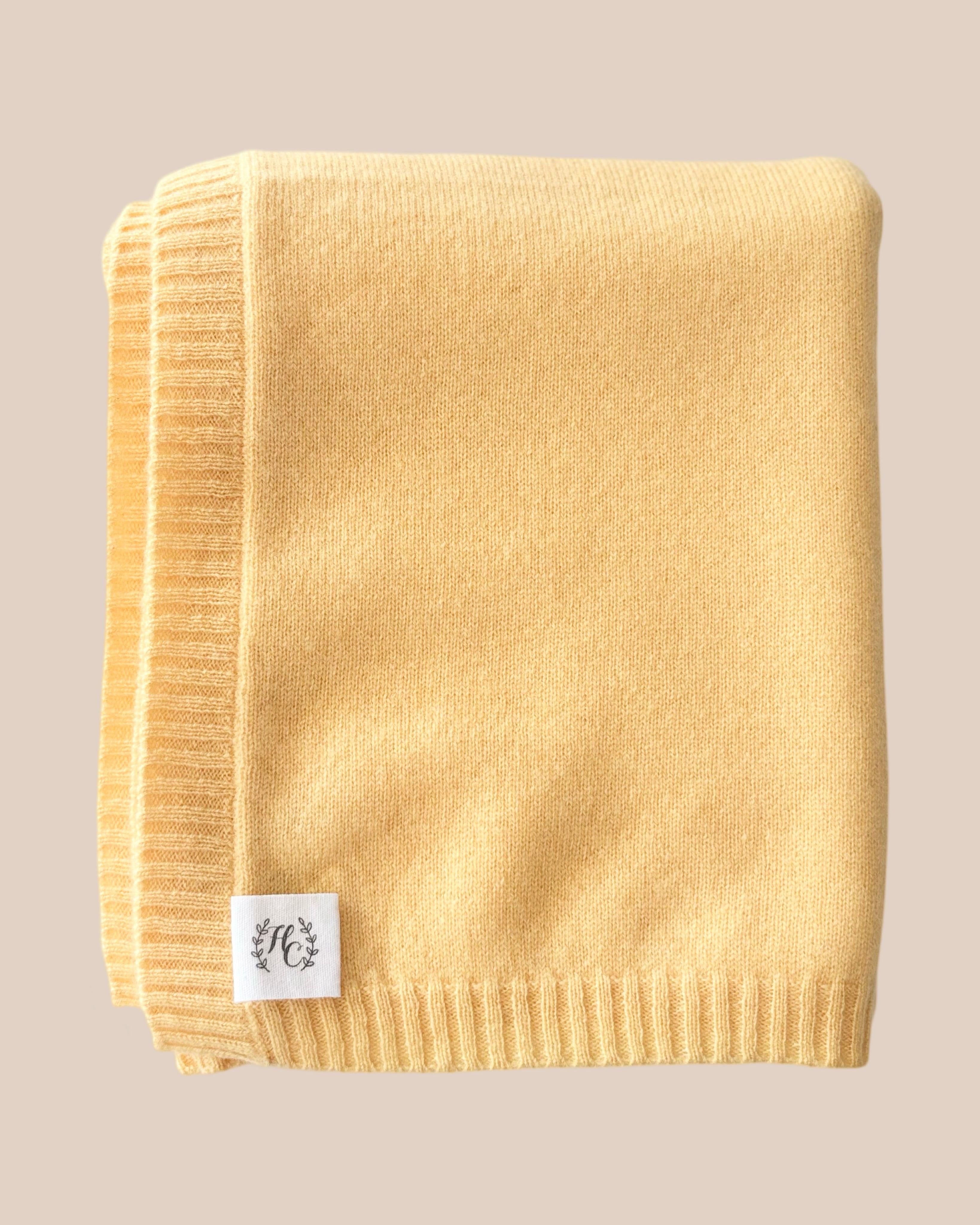 Cashmere Plain Knit Baby Blanket - Lemon – Heirloom Cashmere Australia