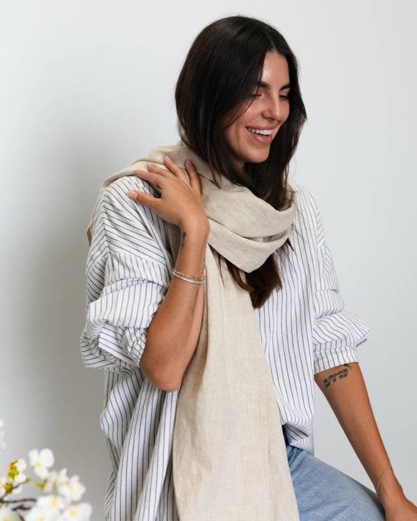 Chloe Linen Scarf - Natural – Heirloom Cashmere