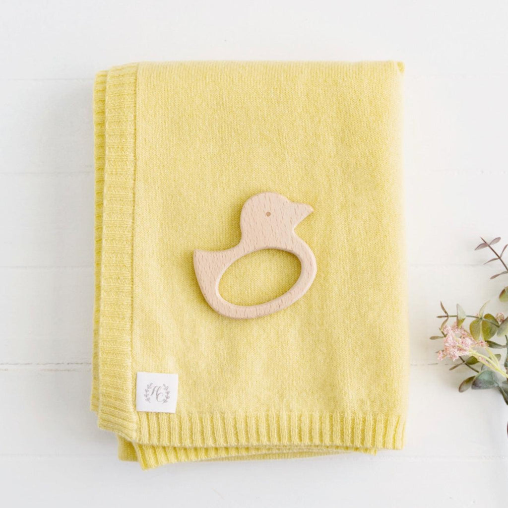 Cashmere Plain Knit Baby Blanket - Lemon – Heirloom Cashmere Australia