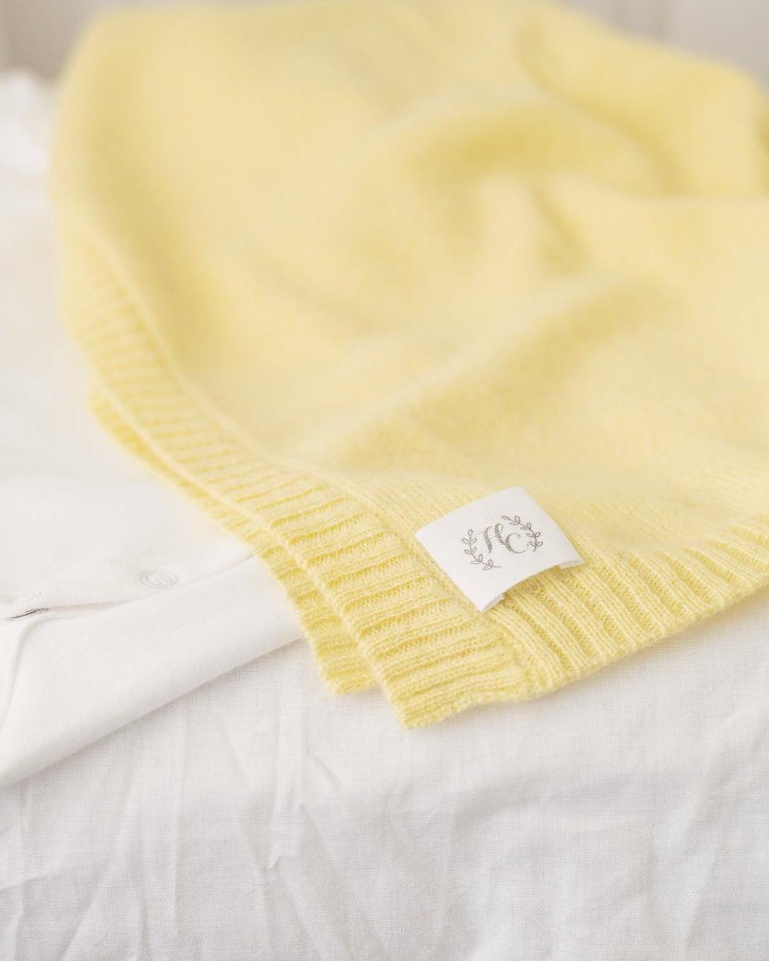 Cashmere Plain Knit Baby Blanket - Lemon – Heirloom Cashmere Australia