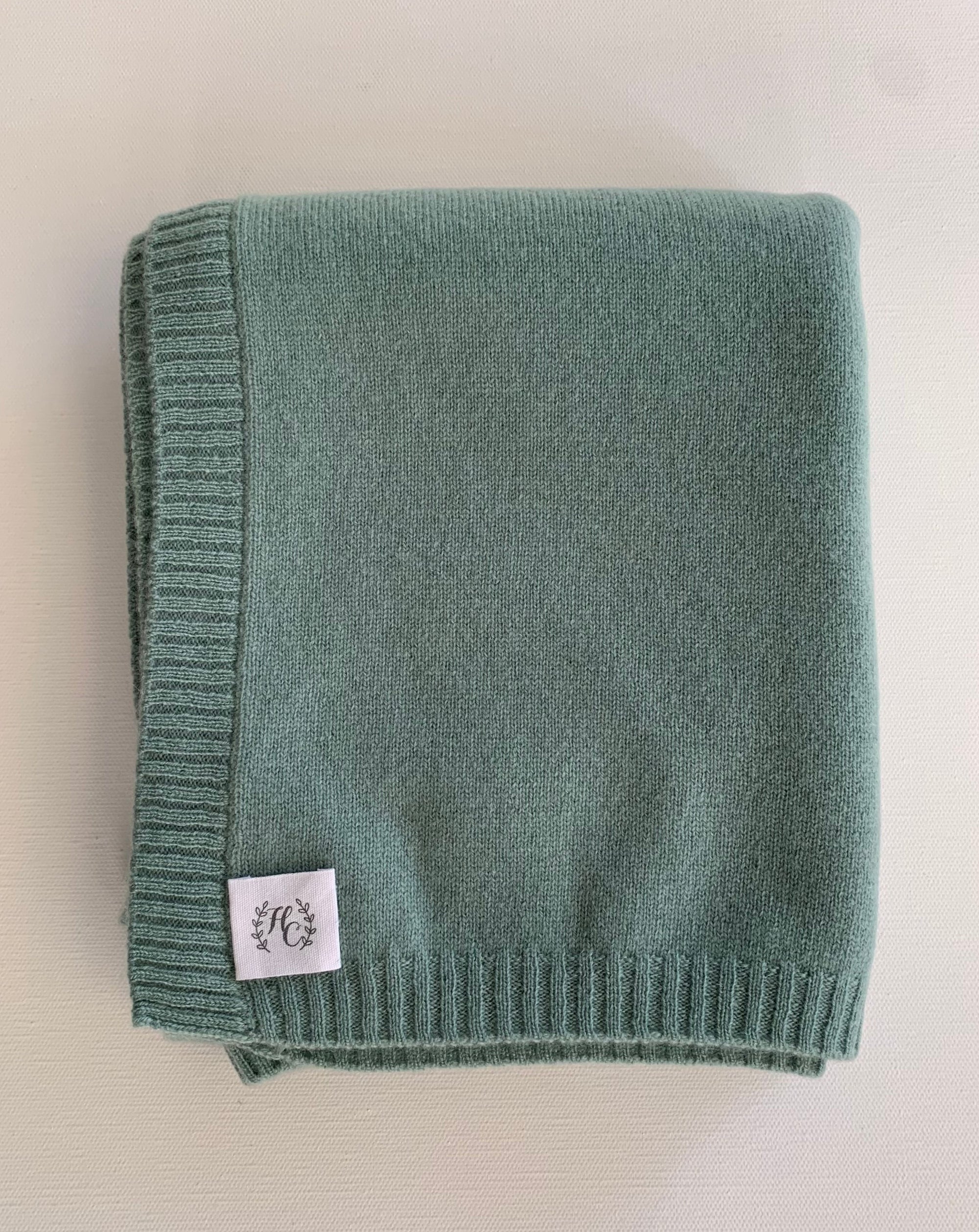 Cashmere Plain Knit Baby Blanket - Sage – Heirloom Cashmere Australia