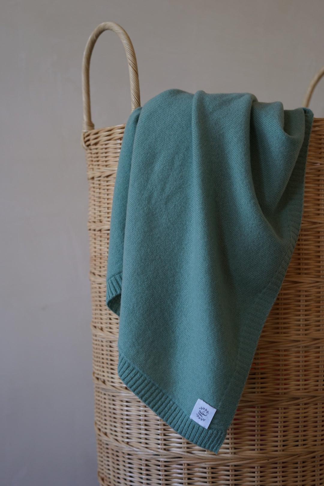 Cashmere Plain Knit Baby Blanket - Sage – Heirloom Cashmere Australia