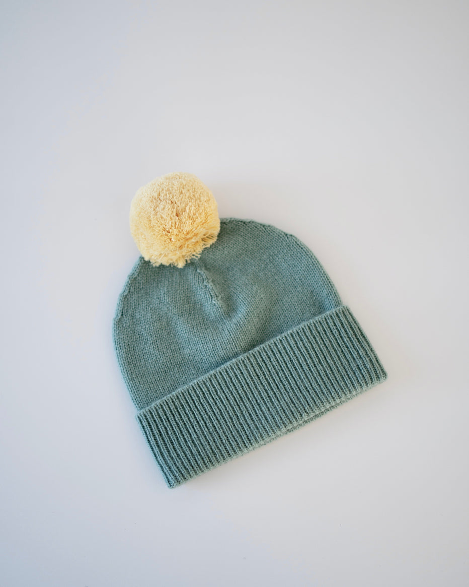 Cashmere Kids Pom-pom Beanie - Sage – Heirloom Cashmere