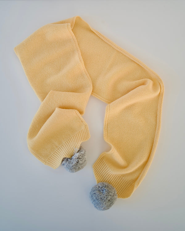 Cashmere Kids Pom-pom Scarf - Lemon – Heirloom Cashmere